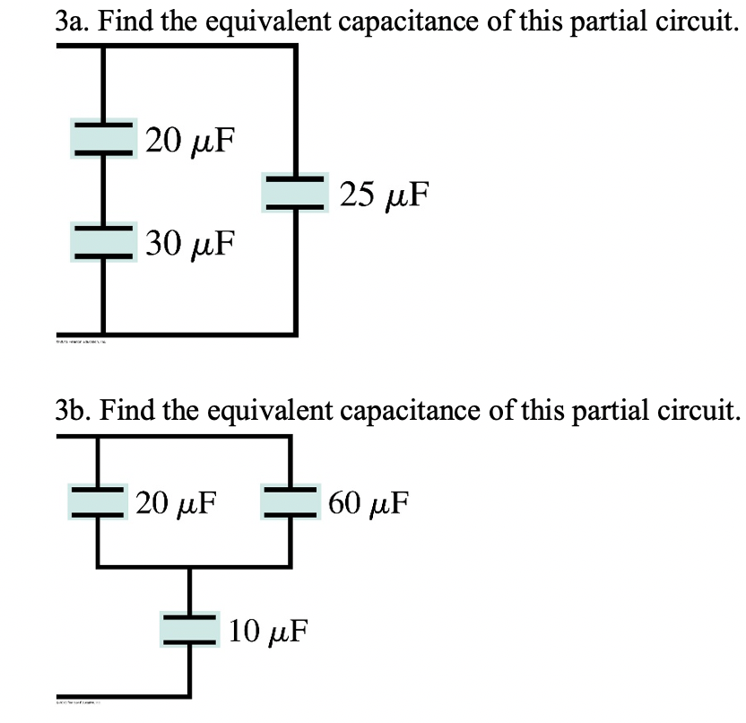 Solved 3a. Find the equivalent capacitance of this partial | Chegg.com