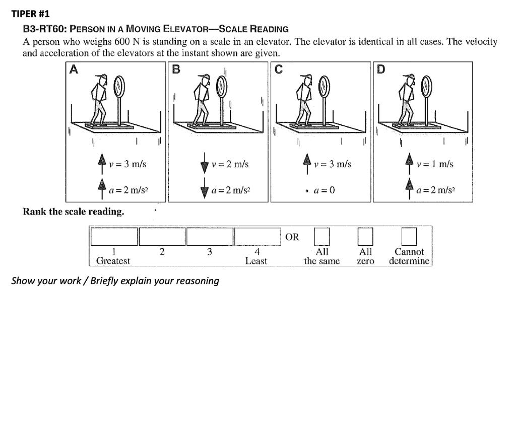 Solved TIPER #1 B3-RT60: PERSON IN A MOVING ELEVATOR-SCALE | Chegg.com