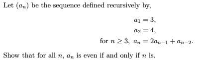 Solved Let (an) be the sequence defined recursively by, ai = | Chegg.com