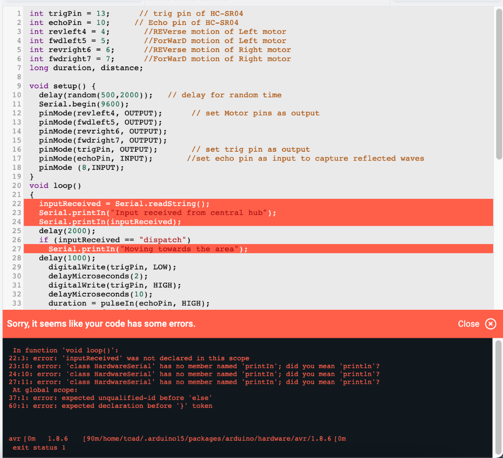 Solved I need help fixing my Arduino coding, please!!! | Chegg.com