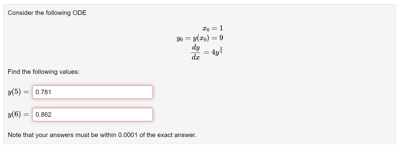 Solved Consider the following ODE | Chegg.com