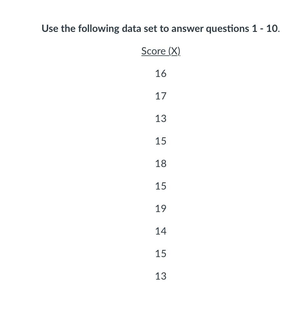 Solved What is the mean of the data set? What is the | Chegg.com