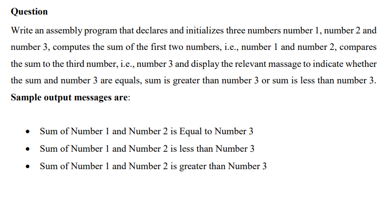 QuestionWrite an assembly program that declares and | Chegg.com