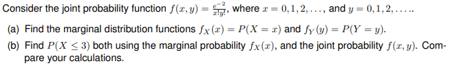 Solved Consider the joint probability function | Chegg.com
