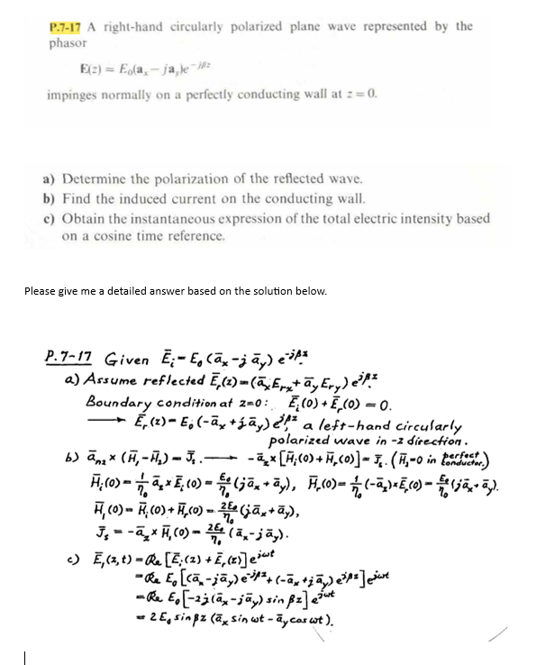 Solved P.7-17 A right-hand circularly polarized plane wave | Chegg.com