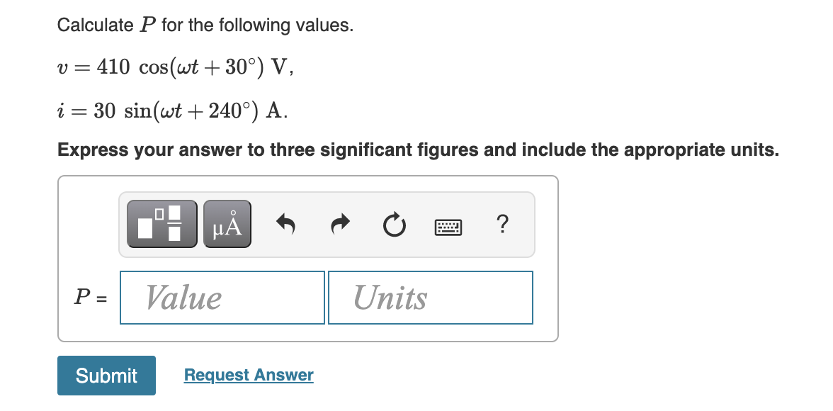 Solved + V i Calculate P for the following values: v = 140 | Chegg.com