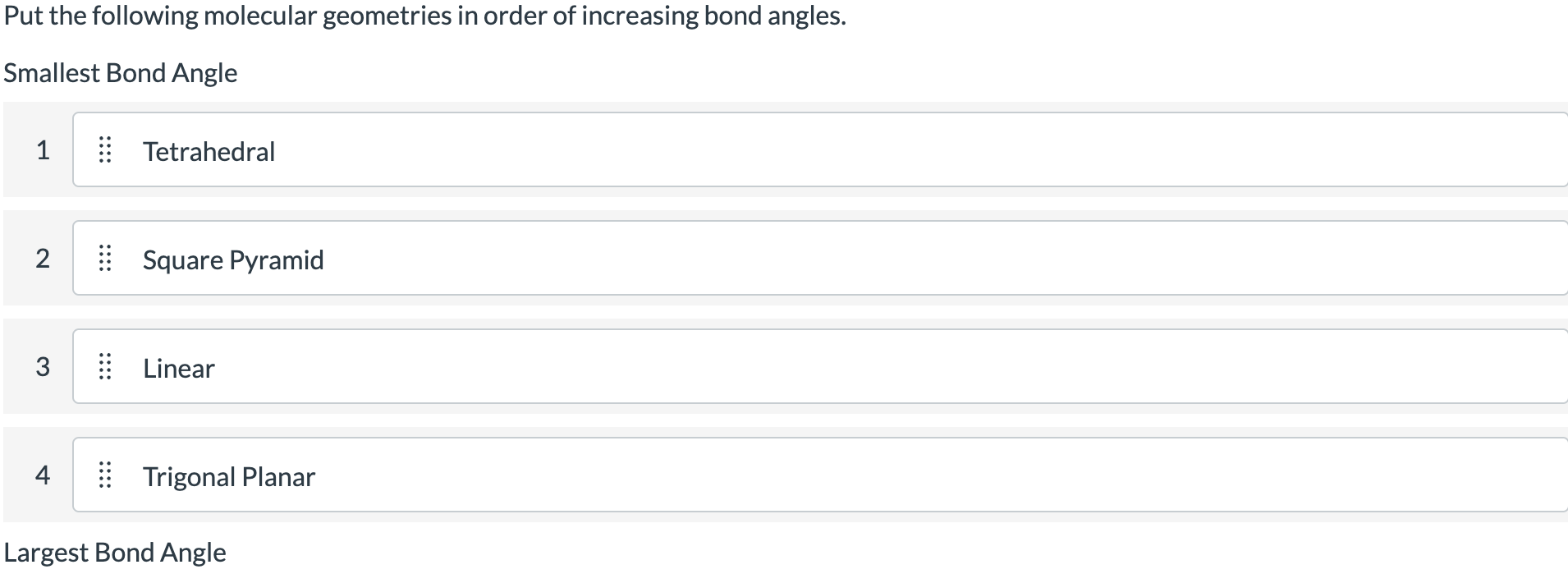 Solved Rank the following in terms of decreasing bond | Chegg.com