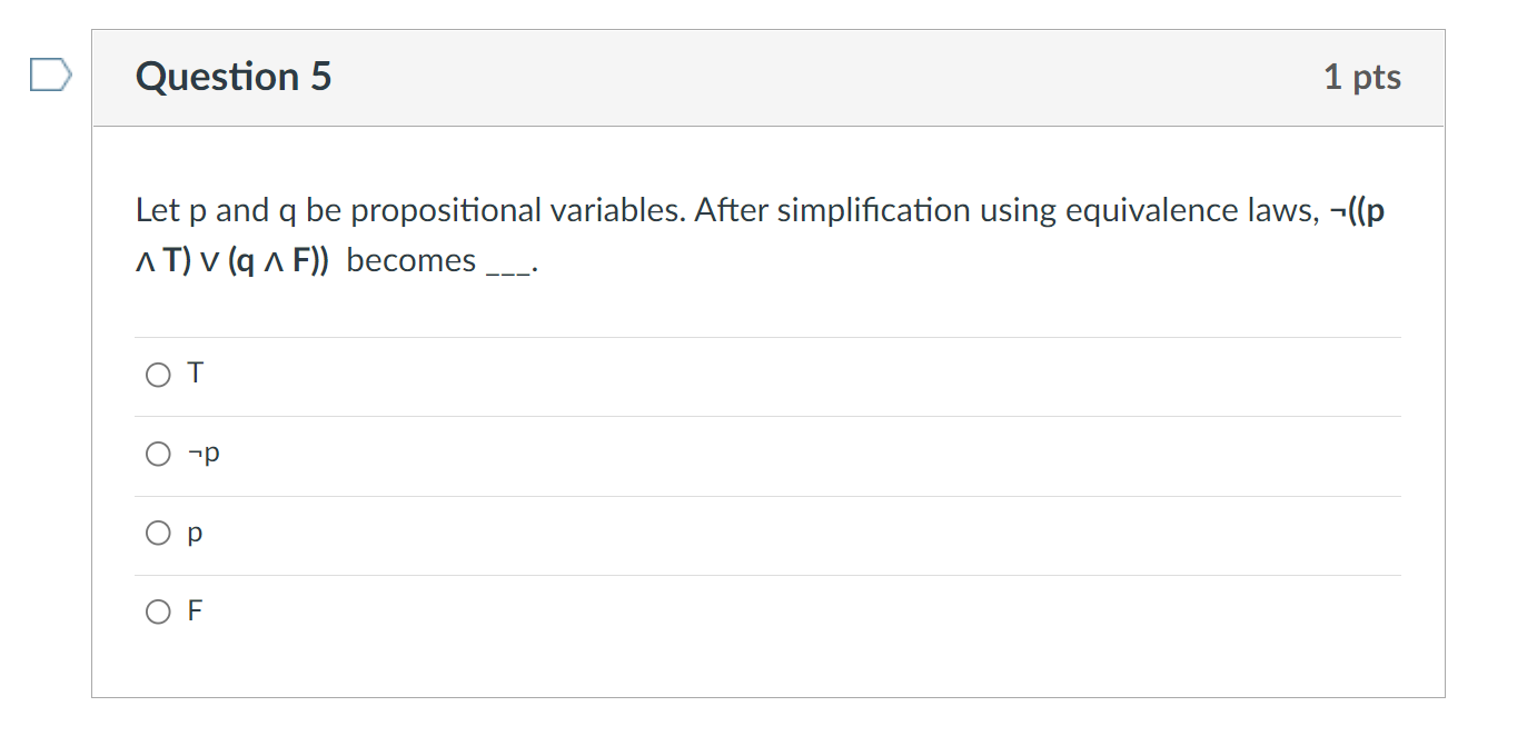 Solved Let P And Q Be Propositional Variables After 