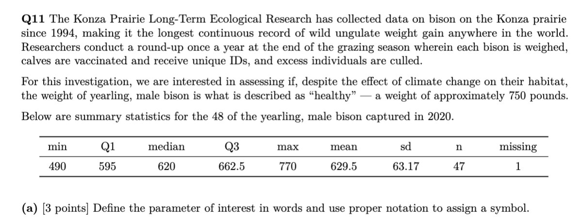 Solved Q11 The Konza Prairie Long-Term Ecological Research | Chegg.com
