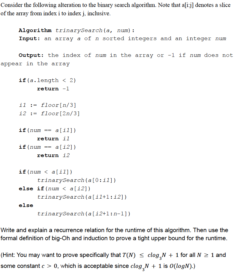 Solved Consider the following alteration to the binary | Chegg.com