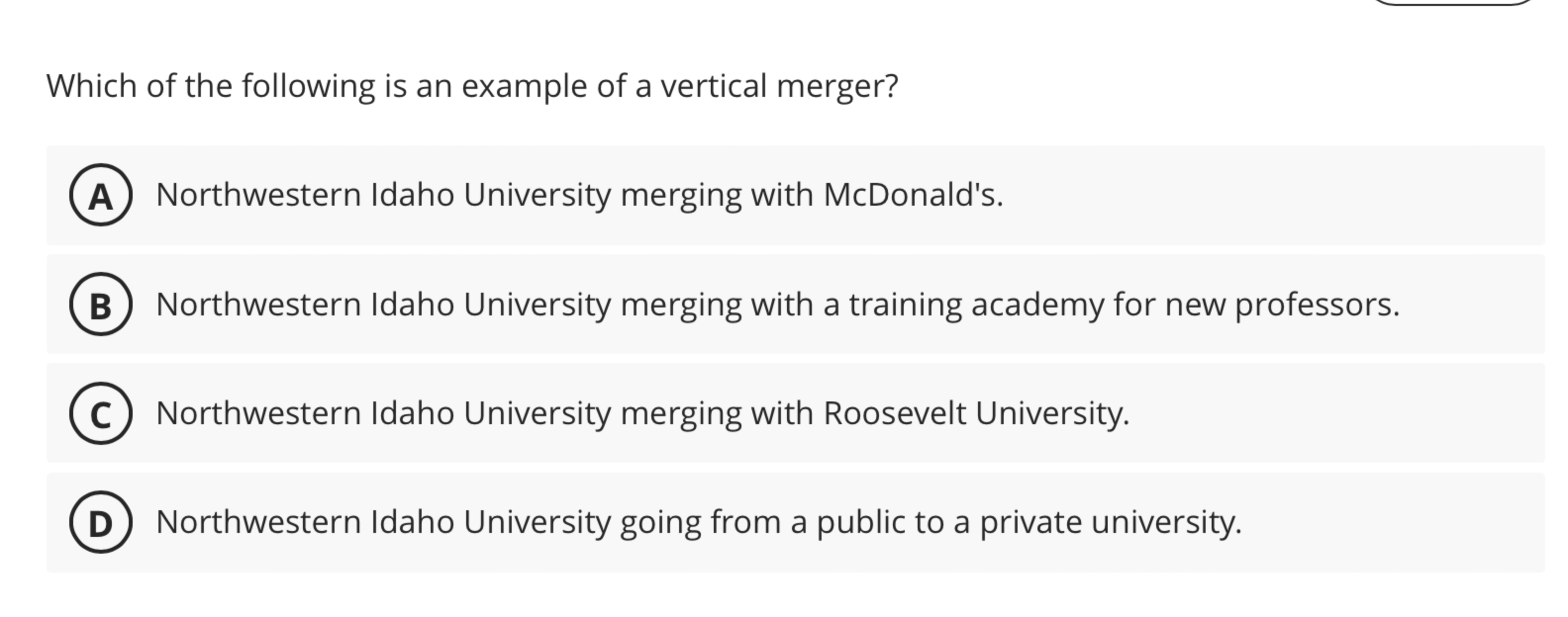 Which of the following is an example of a vertical | Chegg.com