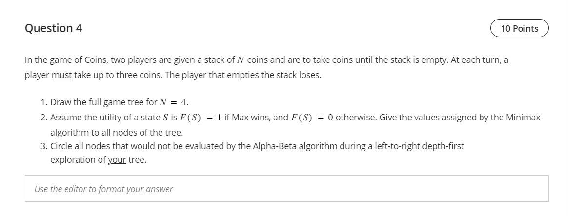Solved In the game of Coins, two players are given a stack | Chegg.com