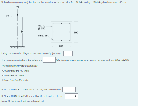 If the shown Column (post) that has the illustrated | Chegg.com