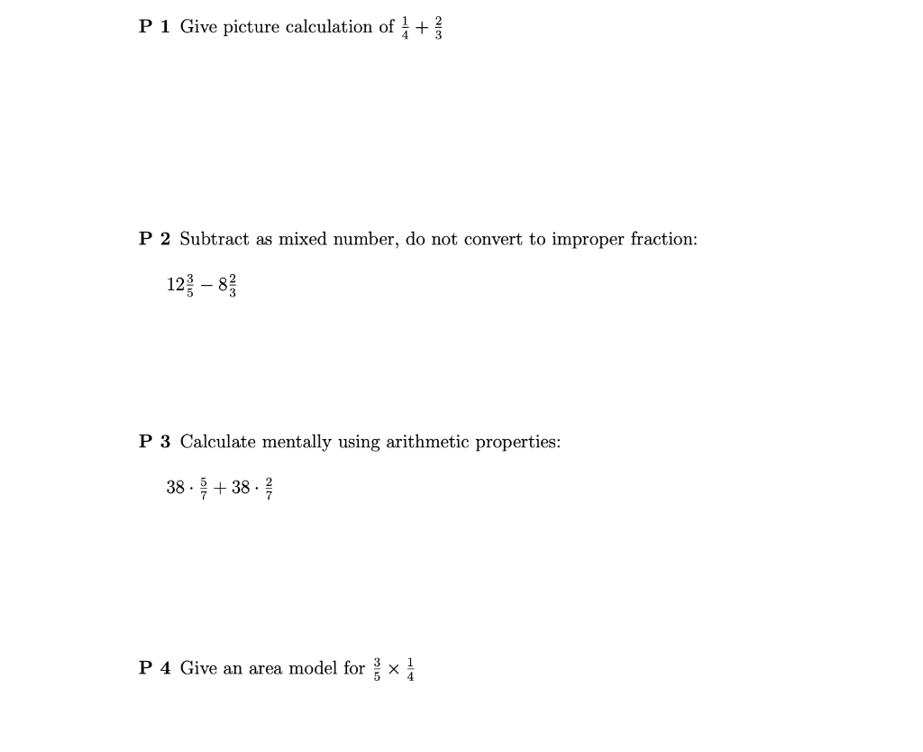 Solved P 1 Give picture calculation of £ + } P 2 Subtract as | Chegg.com