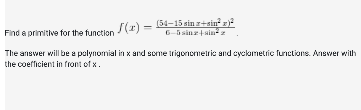 Solved Find a primitive for the function | Chegg.com