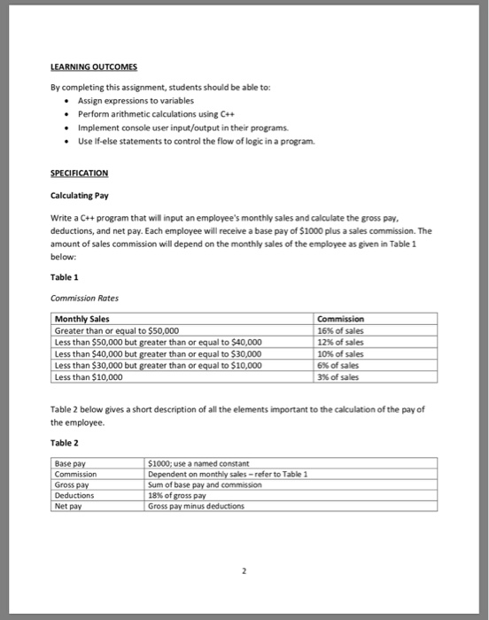 Solved LEARNING OUTCOMES By completing this assignment, | Chegg.com