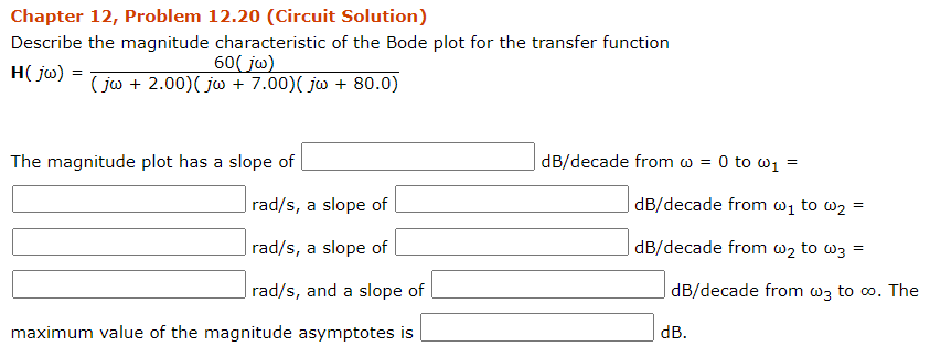 Solved Chapter 12, Problem 12.20 (Circuit Solution) Describe | Chegg.com