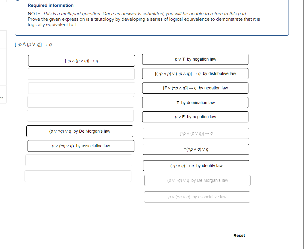 Solved Required information NOTE: This is a multi-part | Chegg.com