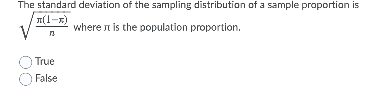 Solved The Standard Deviation Of The Sampling Distribution