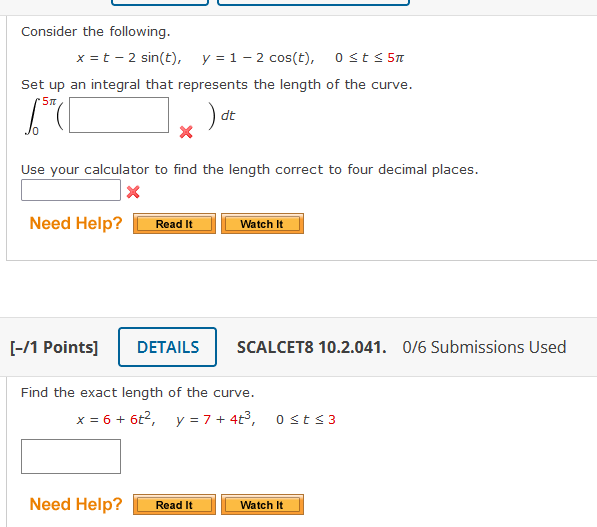Solved Find the exact length of the curve. x = 6 + 6t^2, y = | Chegg.com
