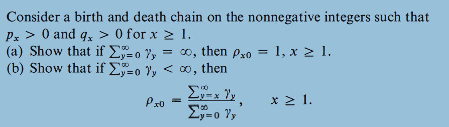 Solved Consider a birth and death chain on the nonnegative | Chegg.com