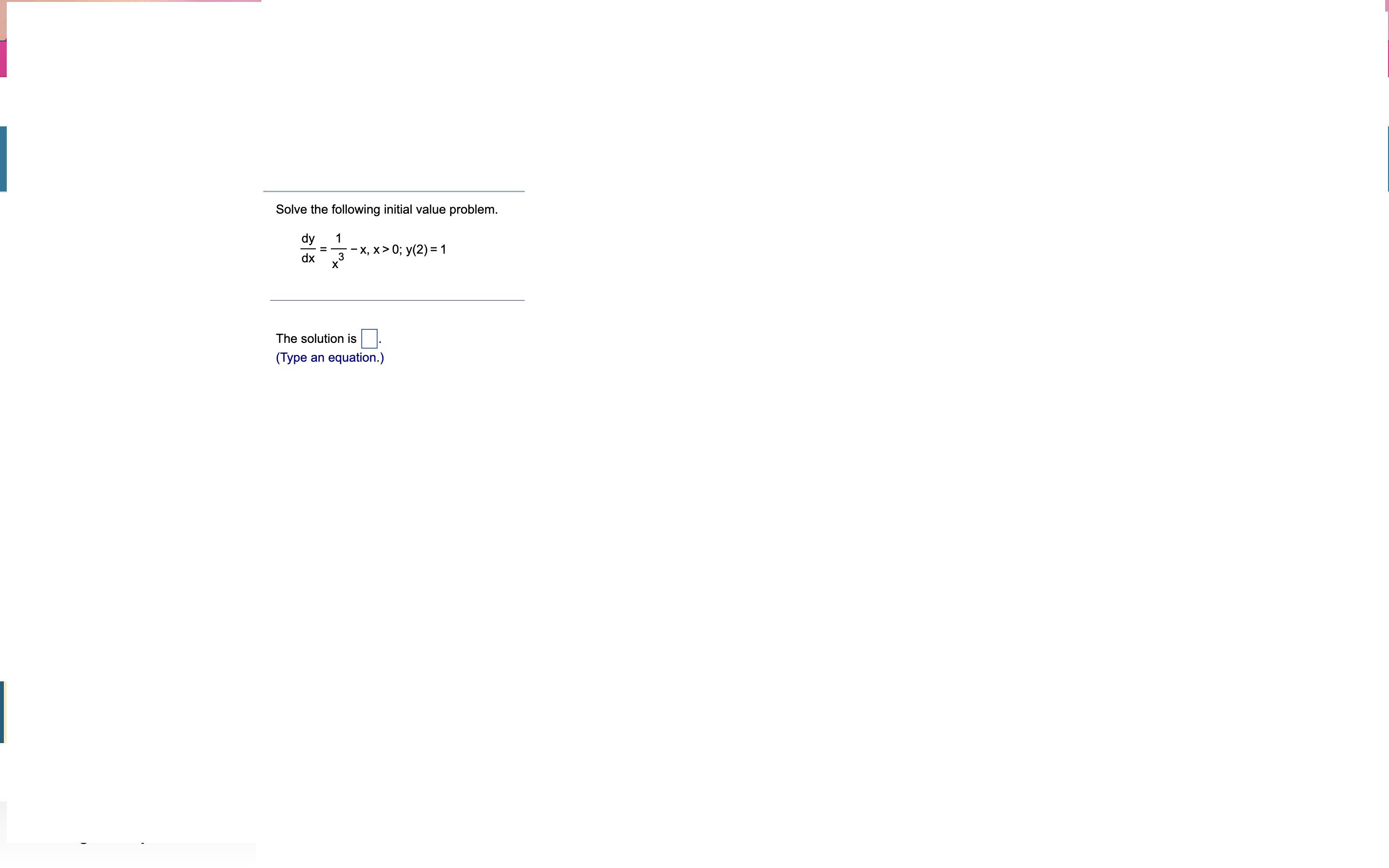 Solved Solve The Following Initial Value Problem 