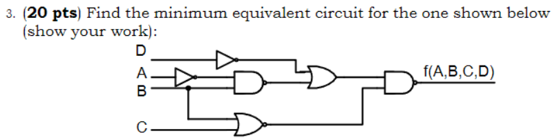 Solved 3. (20 pts) Find the minimum equivalent circuit for | Chegg.com
