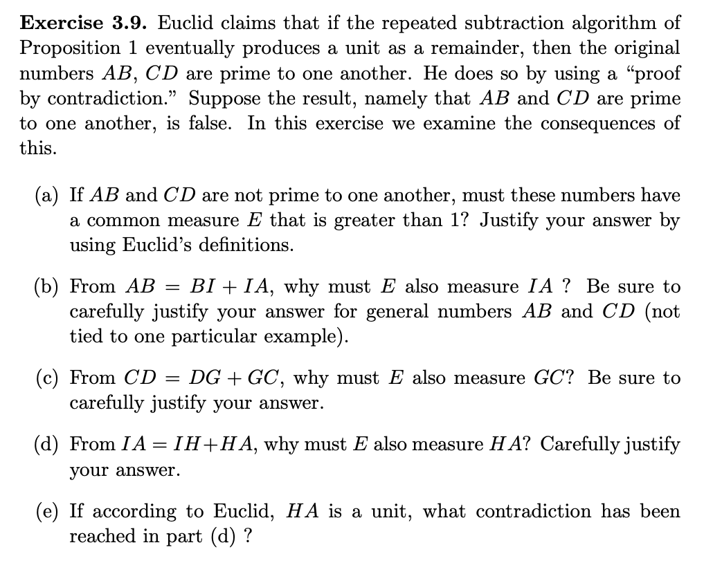 Two unequal numbers being set out, and the less being | Chegg.com