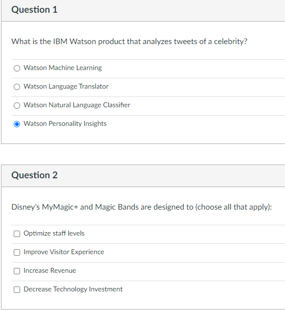 Solved Question 1 What is the IBM Watson product that | Chegg.com