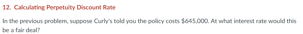 12. Calculating Perpetuity Discount Rate In the | Chegg.com