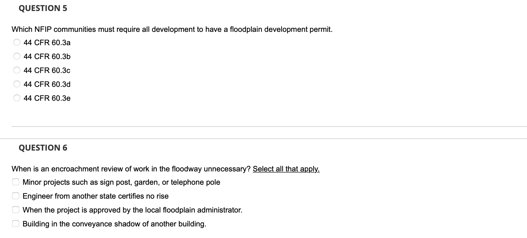 Solved Which of the following activities in the SFHA require | Chegg.com