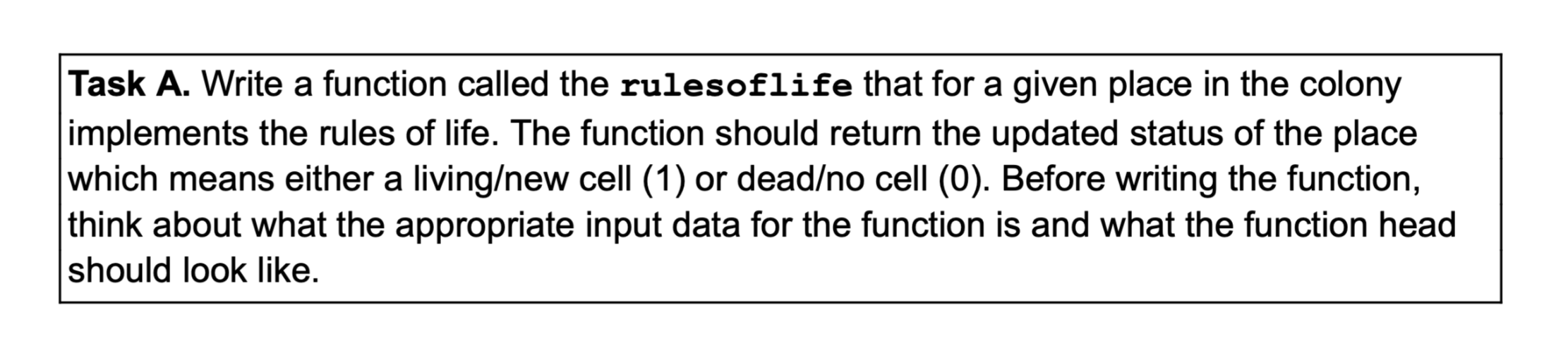 Solved Help MatLab implementation "Game of Life" Task A | Chegg.com