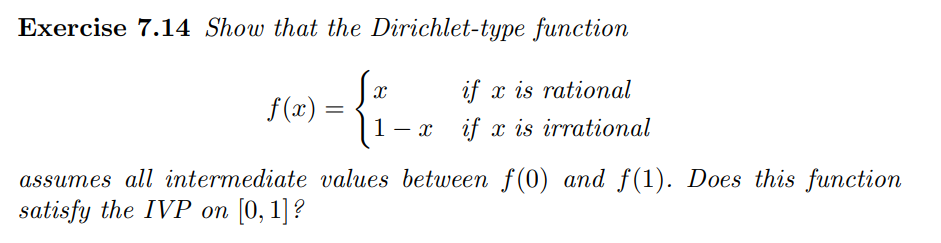 Solved Exercise 7 14 Show That The Dirichlet Type Function