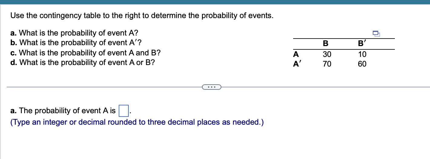 Solved Use the contingency table to the right to determine | Chegg.com