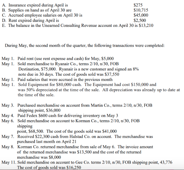 Solved I NEED HELP WITH THE JUNE TRANSACTIONS (FROM JUNE 1 | Chegg.com