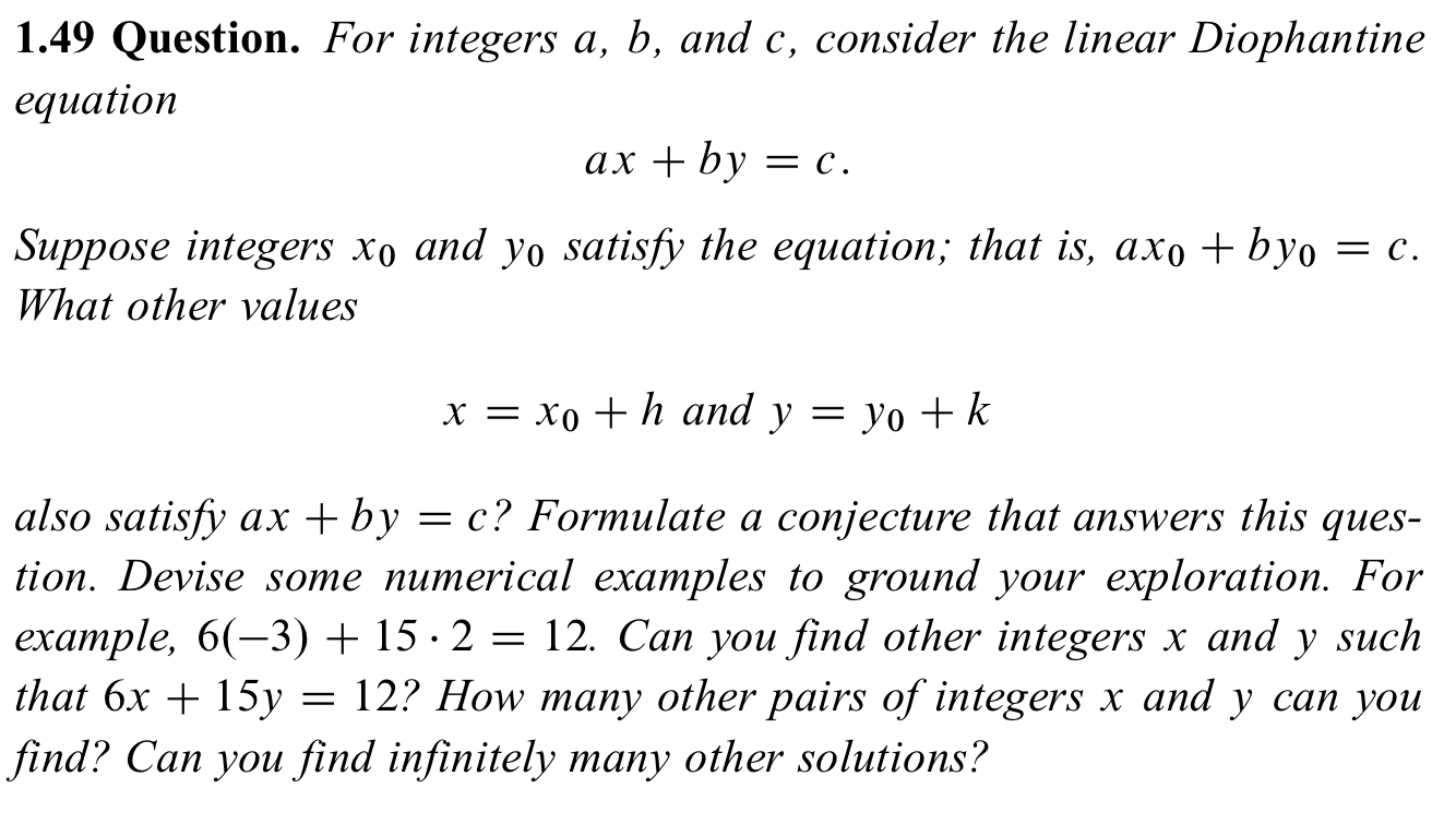 Solved 1.49 ﻿Question. For integers a,b, ﻿and c, ﻿consider | Chegg.com