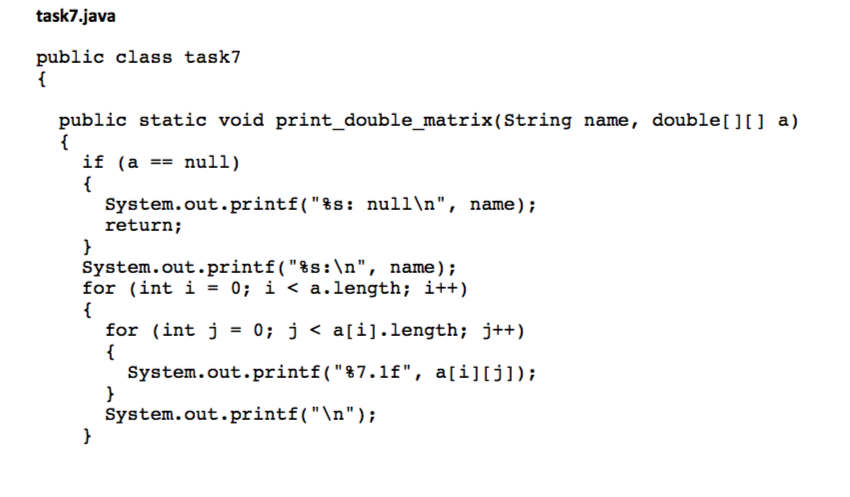 Solved Task 7 (20 pts.) The program task7.java given below | Chegg.com