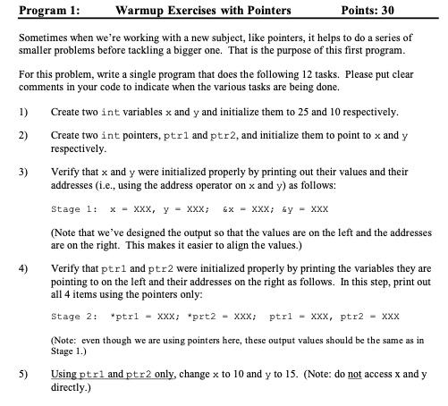 Solved Program 1: Sometimes when we're working with a new | Chegg.com