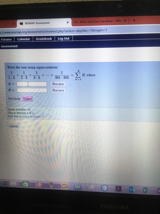 Solved WAMAP Assessment o Series and Sum Calculator-eMaX+ | Chegg.com