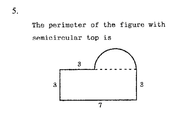 Solved 5. The perimeter of the figure with semicircular top | Chegg.com