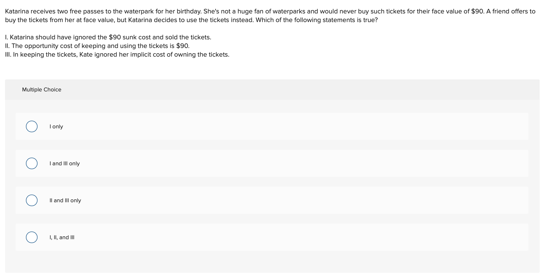 Solved Katarina receives two free passes to the waterpark | Chegg.com