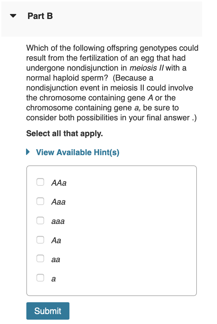 Solved Nondisjuction is a cell division error in which | Chegg.com