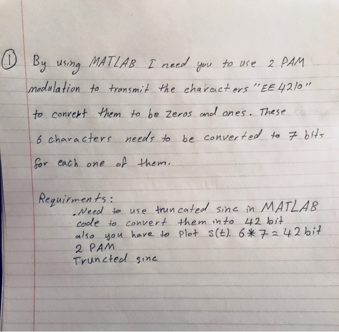 D\By- using-MATLAB L need Vw to use 2 PAM modulation | Chegg.com