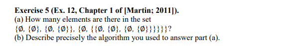 Solved Exercise 9 (Ex. 44, Chapter 1 of |Martin; 2011]). | Chegg.com