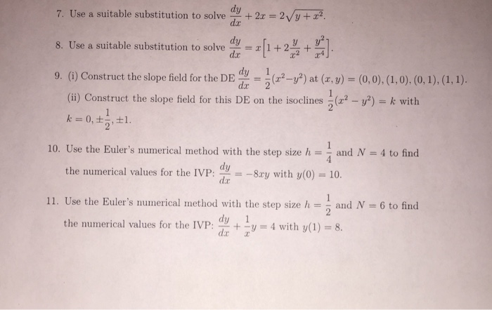 Solved Use a suitable substitution to solve dy/dx + 3x = 2 | Chegg.com