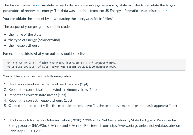 Part of energy-1.csv whole data set was too large to | Chegg.com