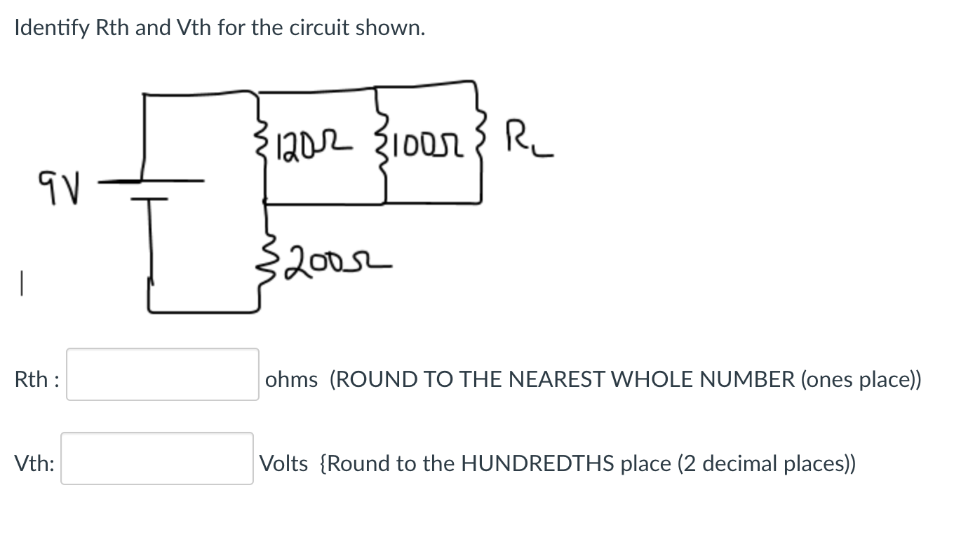 Solved Identify Rth and Vth for the circuit shown. 1202 | Chegg.com