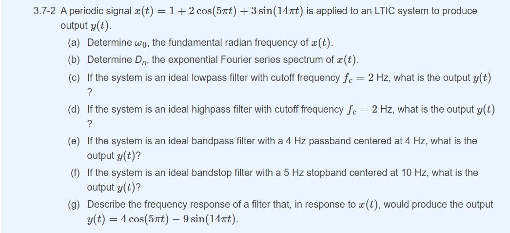 Solved Note on part a) it says fundamental radian frequency. | Chegg.com