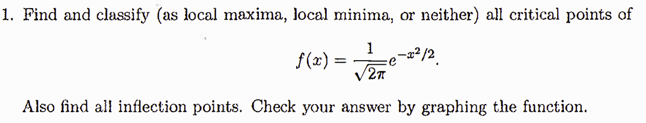 Solved Find and classify (as local maxima, local minima, or | Chegg.com