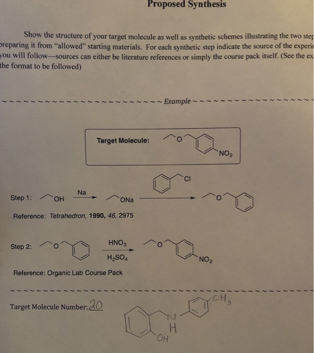 Solved Proposed Synthesis Show the structure of your target | Chegg.com